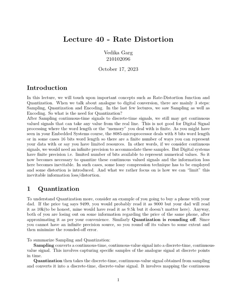 Lec40 - 210102096 - VEDIKA GARG | PDF | Discrete Time And Continuous Time | Sampling (Signal ...