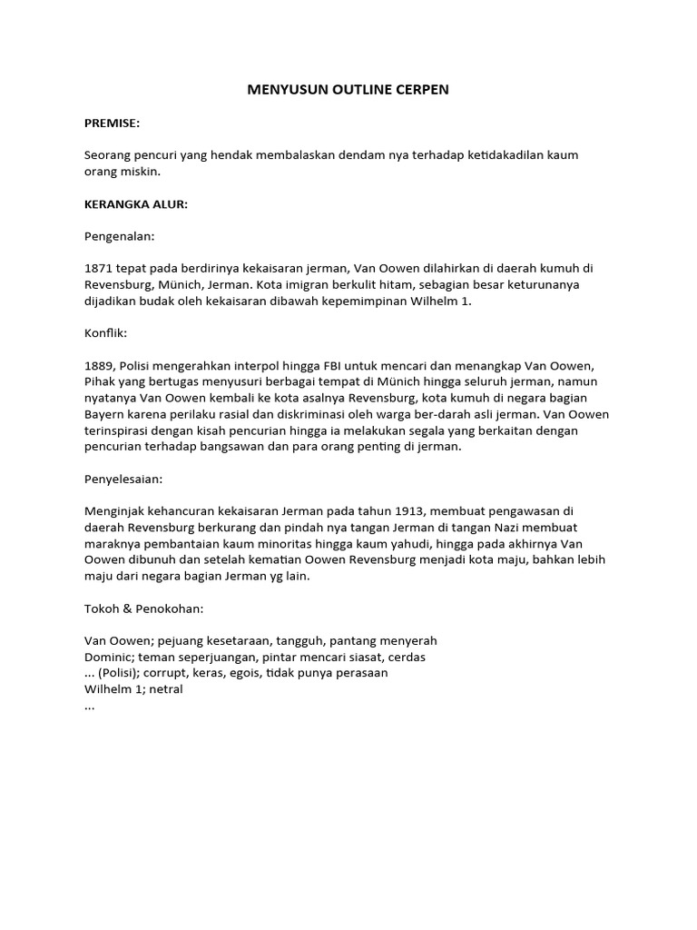 Menyusun Outline Cerpen | PDF