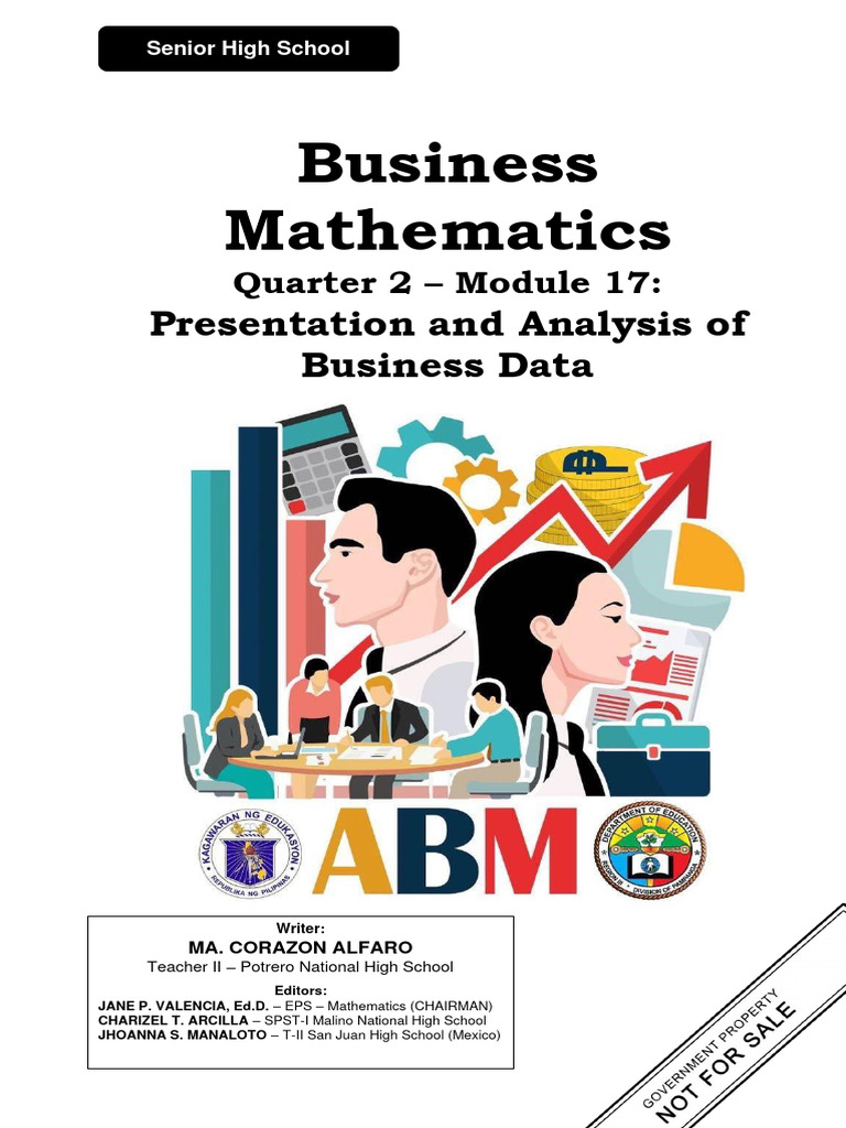 Business Mathematics - Module 17 - Presentation and Analysis of ...