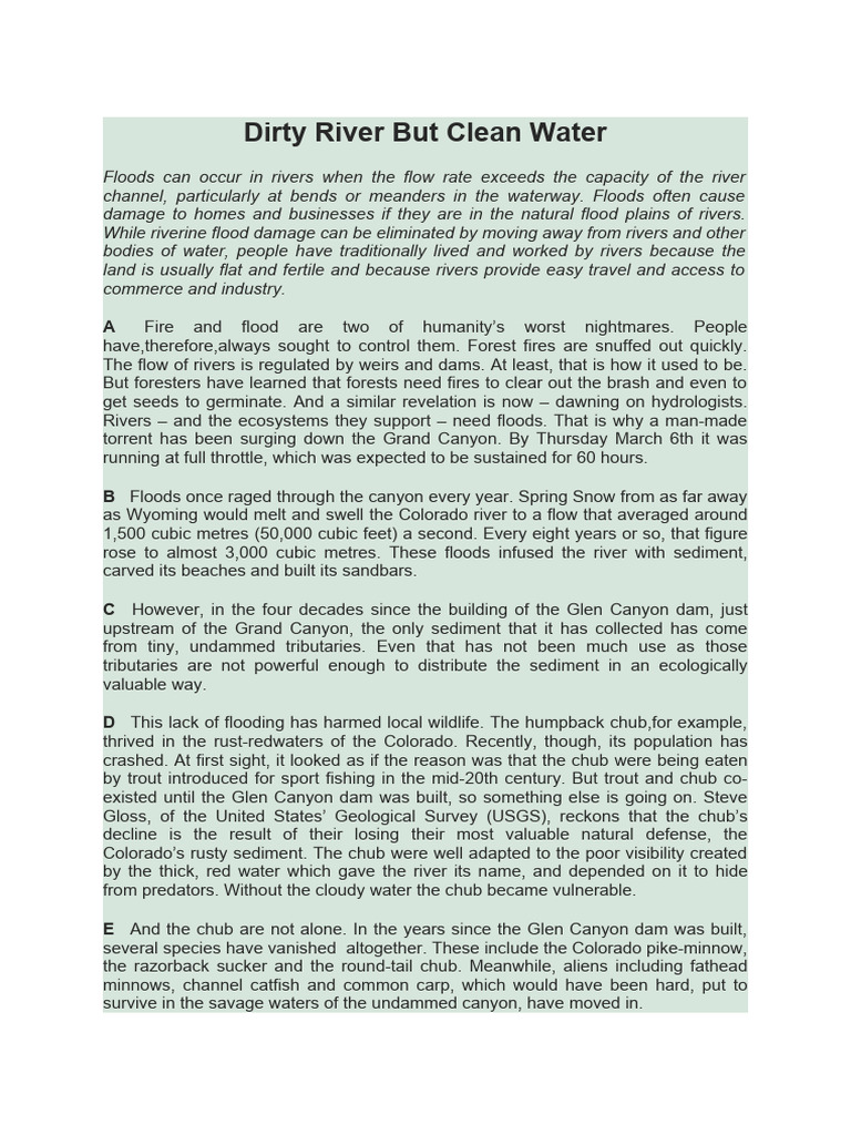 Dirty River But Clean Water | PDF | River | Flood