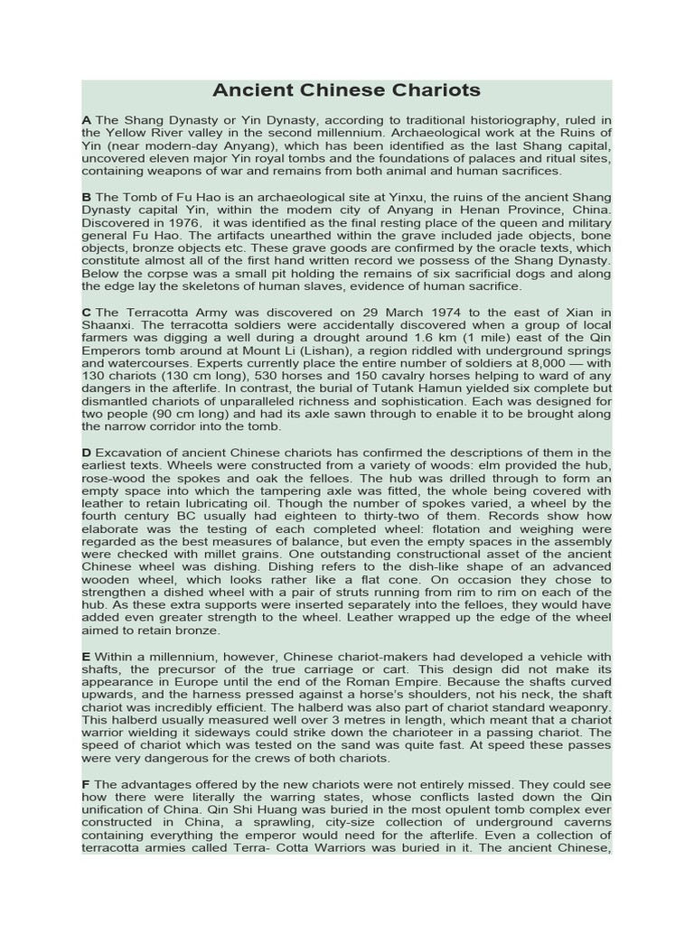 Ancient Chinese Chariots | PDF | Educational Technology