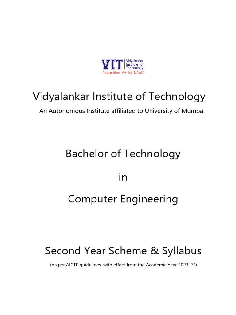 2022 - Final - VIT - CMPN - Autonomy Scheme & Syllabus SY BTech | PDF | Group (Mathematics ...