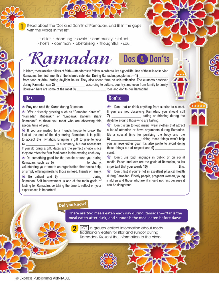 Ramadan B2 | PDF | Ramadan | Fasting