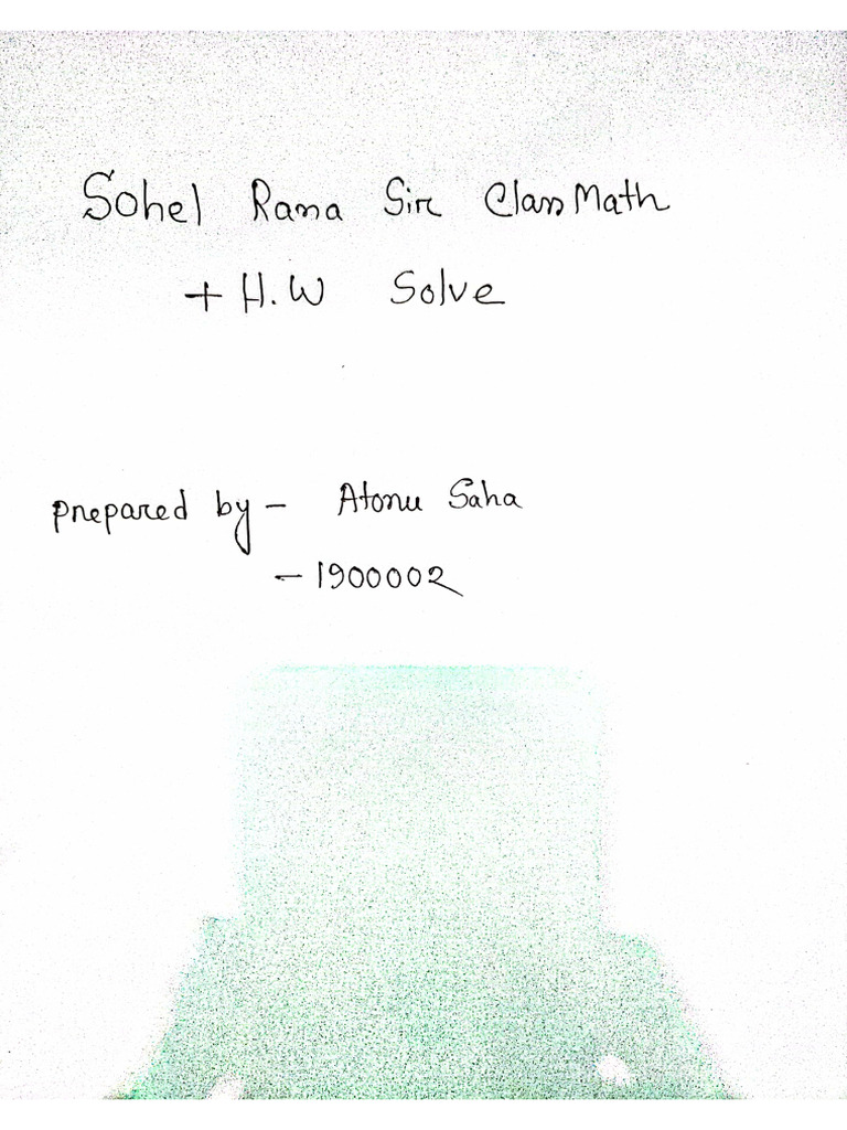 Sohel Rana Sir Note+Solve (Upto Frame) - Atonu - 1900002 | PDF