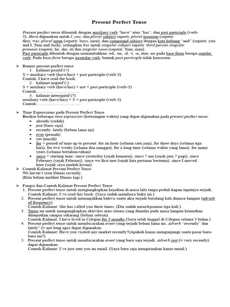 Materi Present Perfect Tense