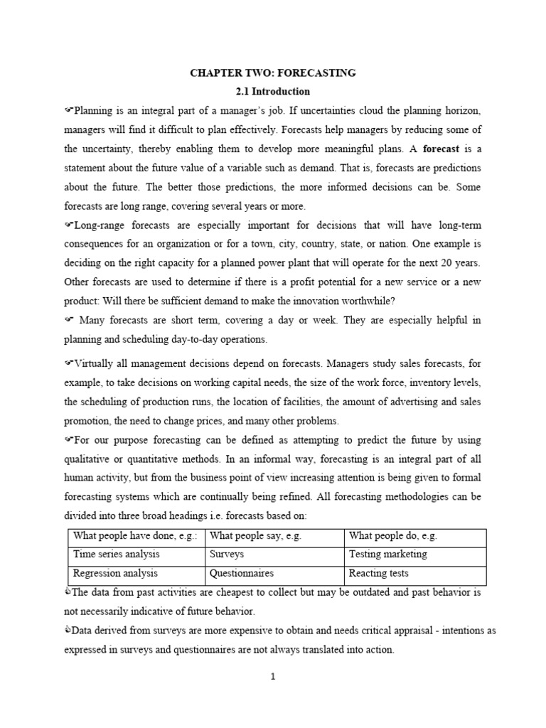 Ch-2 - Edited | PDF | Forecasting | Moving Average