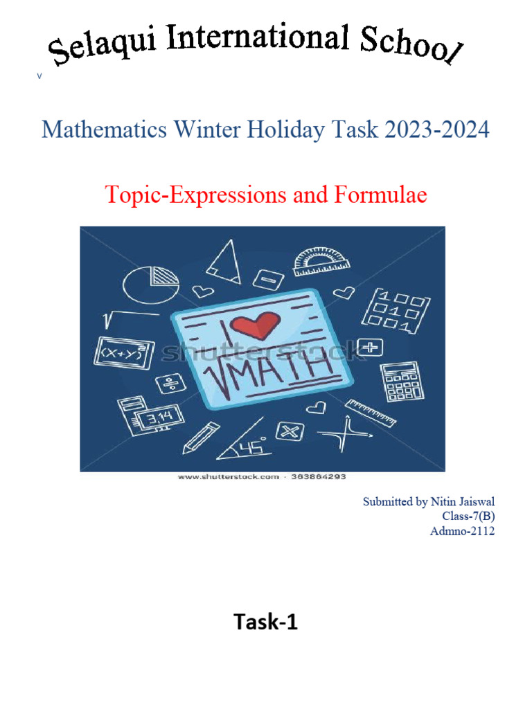 Mathematics Winter Holiday Task 2023 | PDF | Mathematics | Business