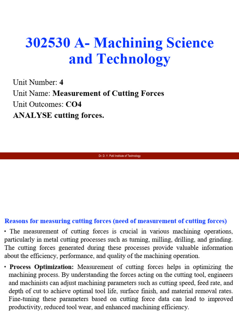 Cutting Force Measurement Guide | PDF | Machining | Brake