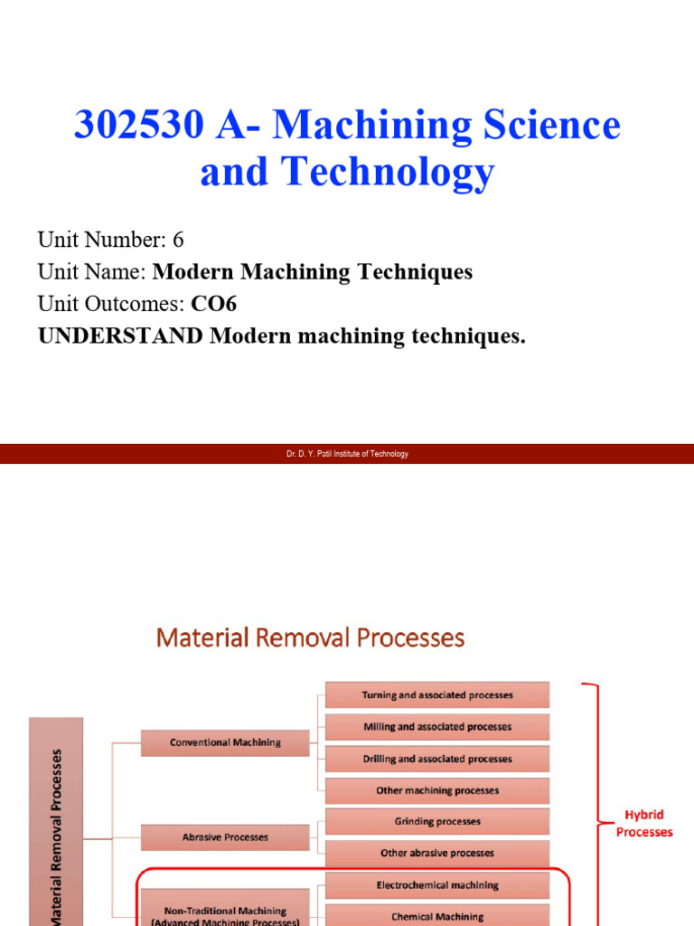 Unit VI - Modern Machining Techniques | PDF | Machining | Laser