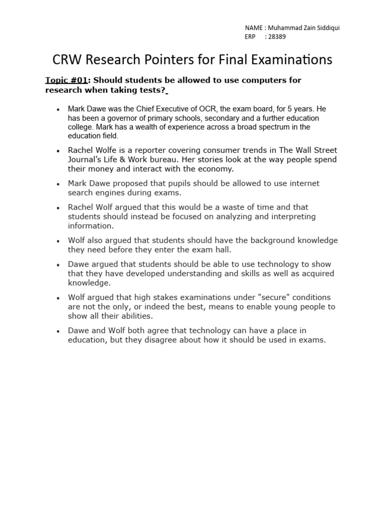 CRW Research Pointers For Final Examinations | PDF | Mental Disorder | Solar Power