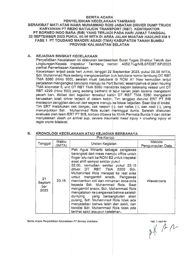 DT TMA 5360 Menabrak Vessel Belakang DT RBT 4229 | PDF