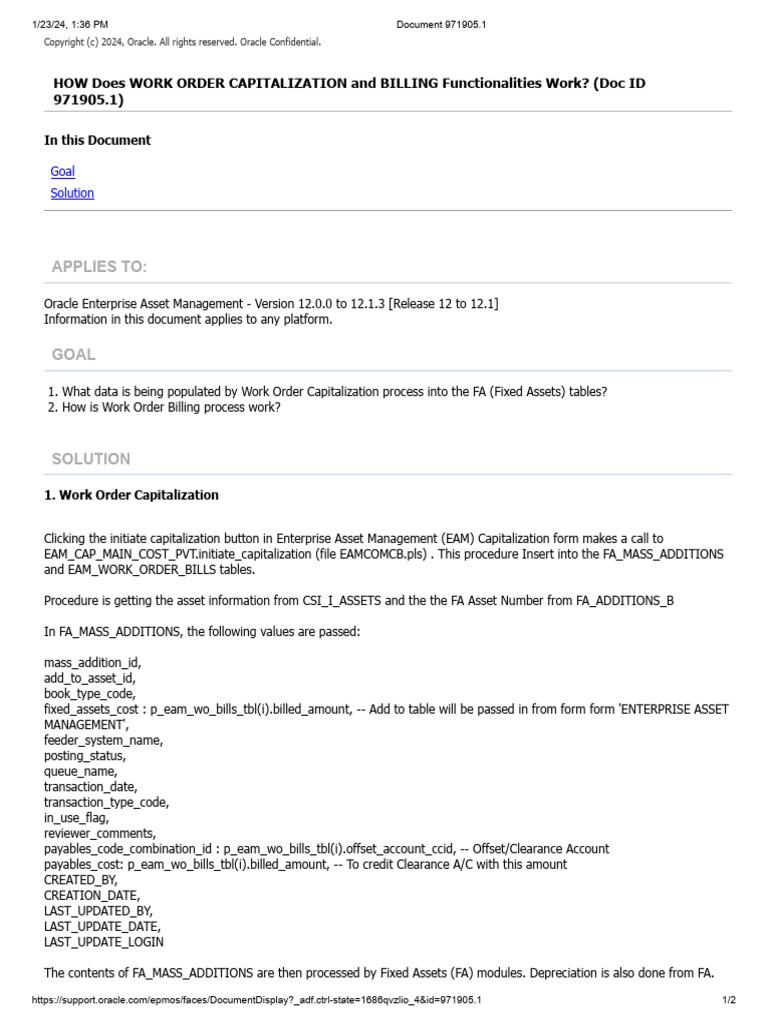 How Does Work Order Capitalization and Billing Functionalities Work | PDF | Invoice | Computing
