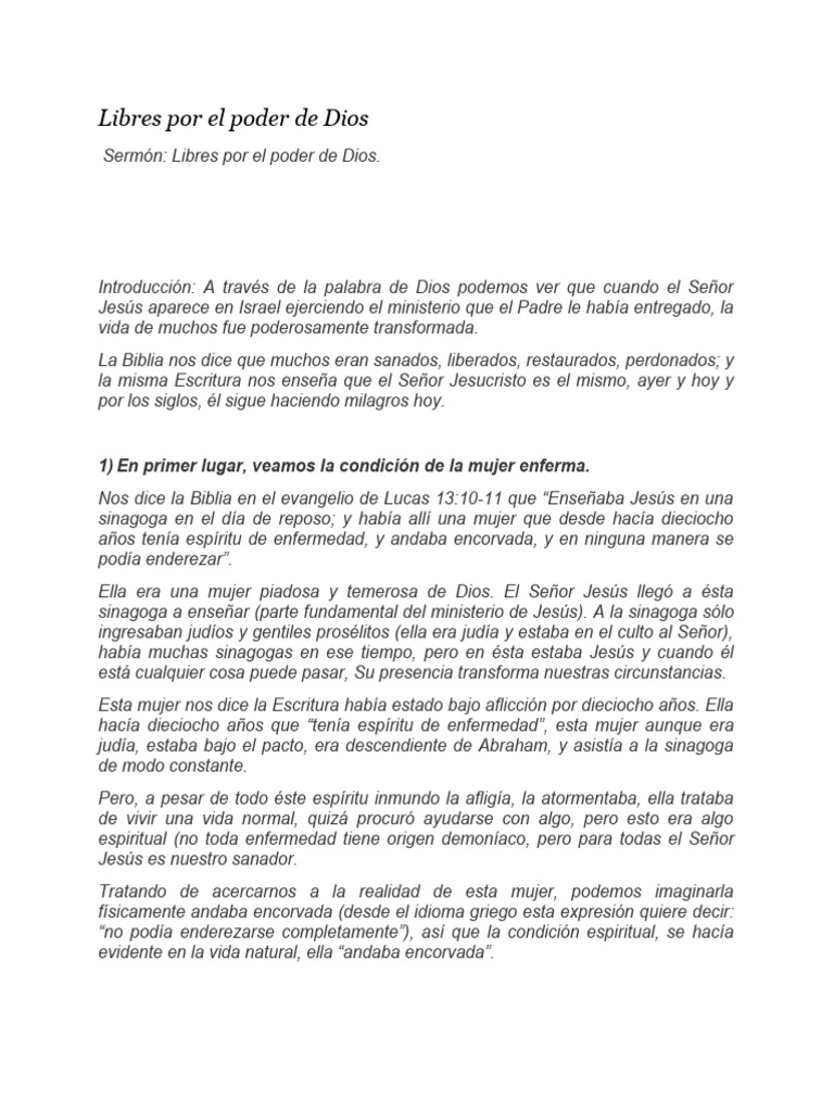 Libres Por El Poder de Dios | PDF | Jesús | Biblia