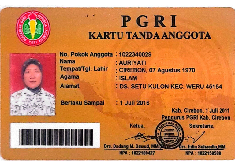 Kartu Pgri | PDF