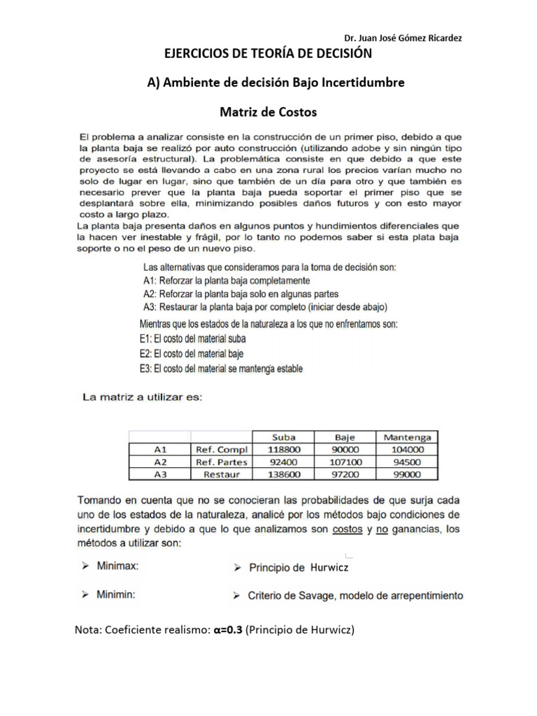 Ejercicios de Teoría de Decisión | PDF | Informática | Tecnología
