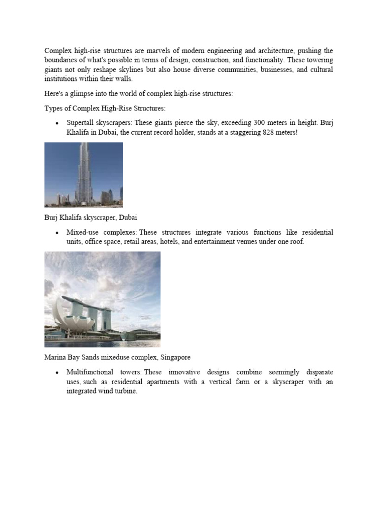 Complex Highrise Structures | PDF | Hotel | Mixed Use Development