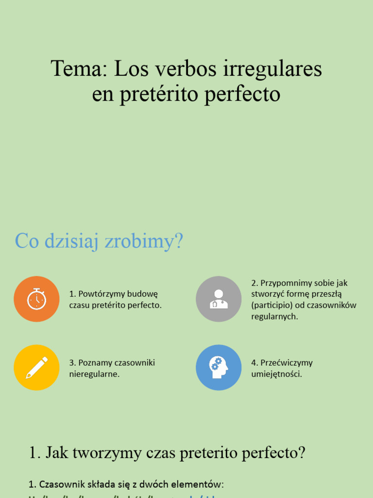 8A Los Verbos Irregulares en Pretérito Perfecto | PDF