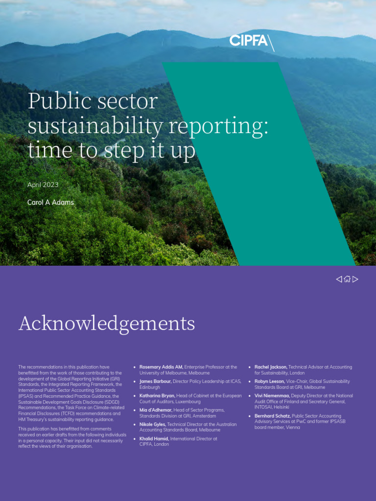 Cipfa Report Sustainability Reporting Time To Step It Up April 2023 ...