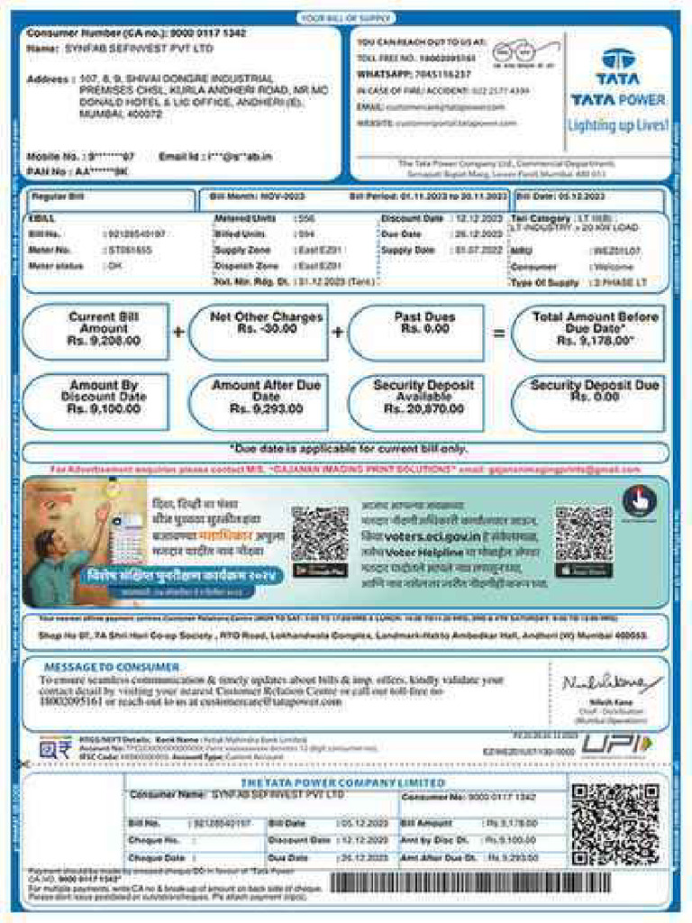 Electricity Bill Compressed | PDF