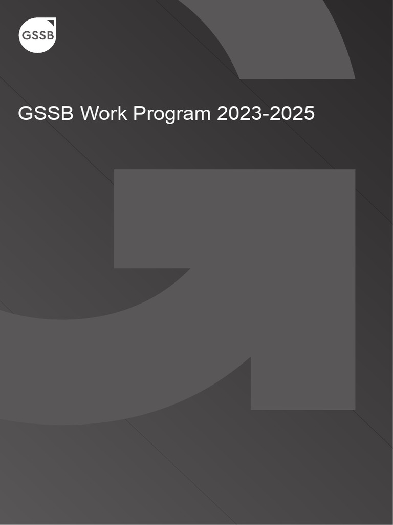 GSSB Work Program 2023-2025 Overview | PDF | Sustainability ...