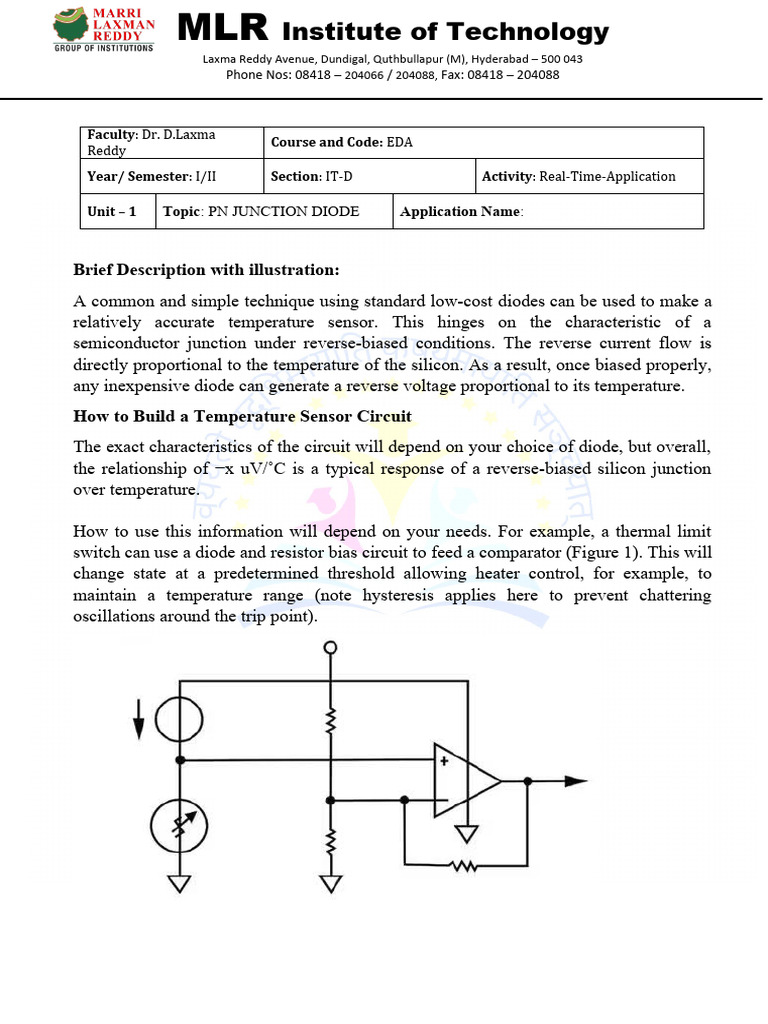 Diode-Based Temperature Sensor Guide | PDF | Diode | P–N Junction
