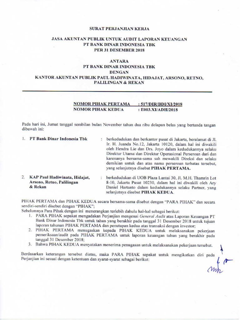 Contoh SPK KAP PKF-1-8 | PDF