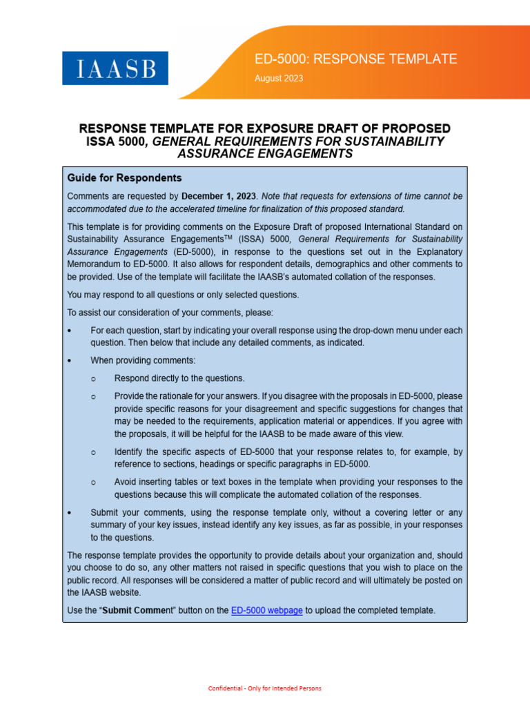 RSM International IAASB-Response-Template-Proposed ISSA-5000 ...
