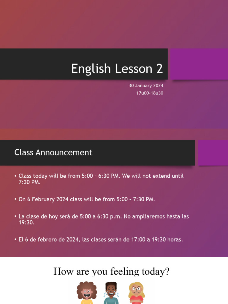 English Lesson 2 - 30 January | PDF | Linguistics | Syntax