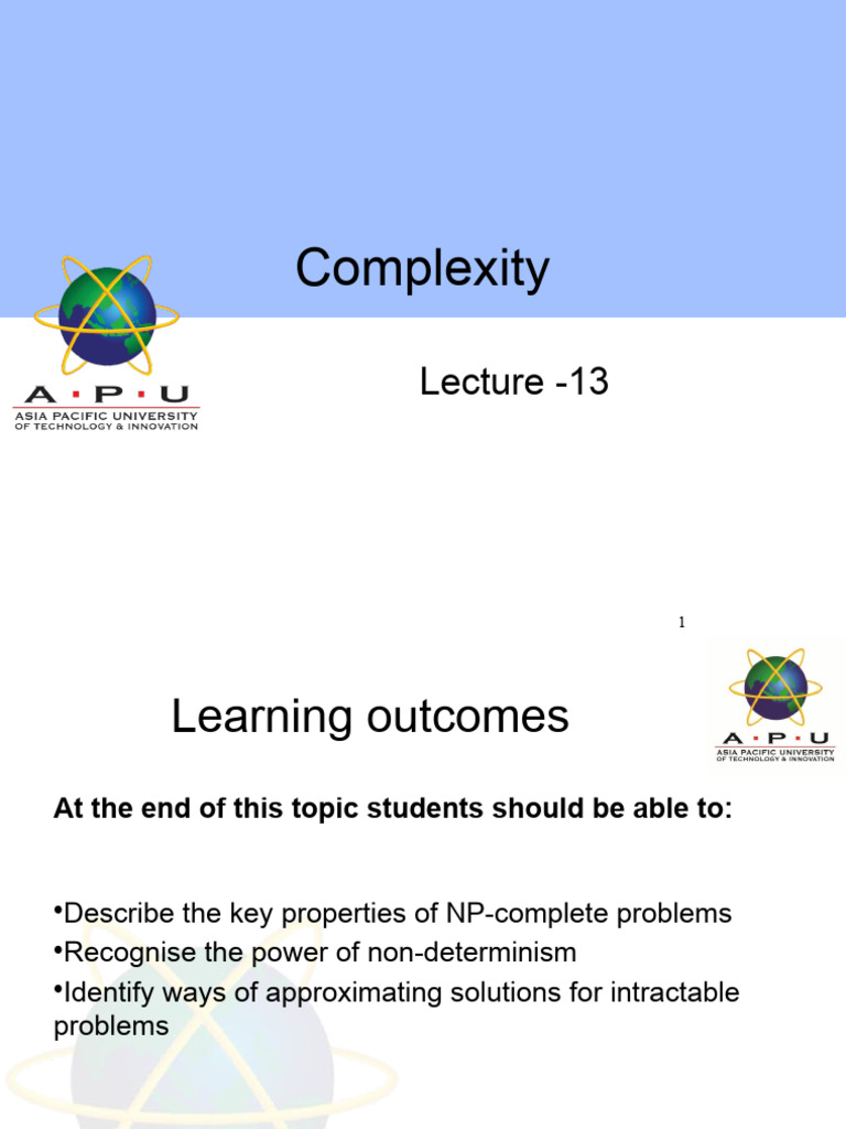 CT Lecture13 Complexity | PDF | Time Complexity | Computational Complexity Theory
