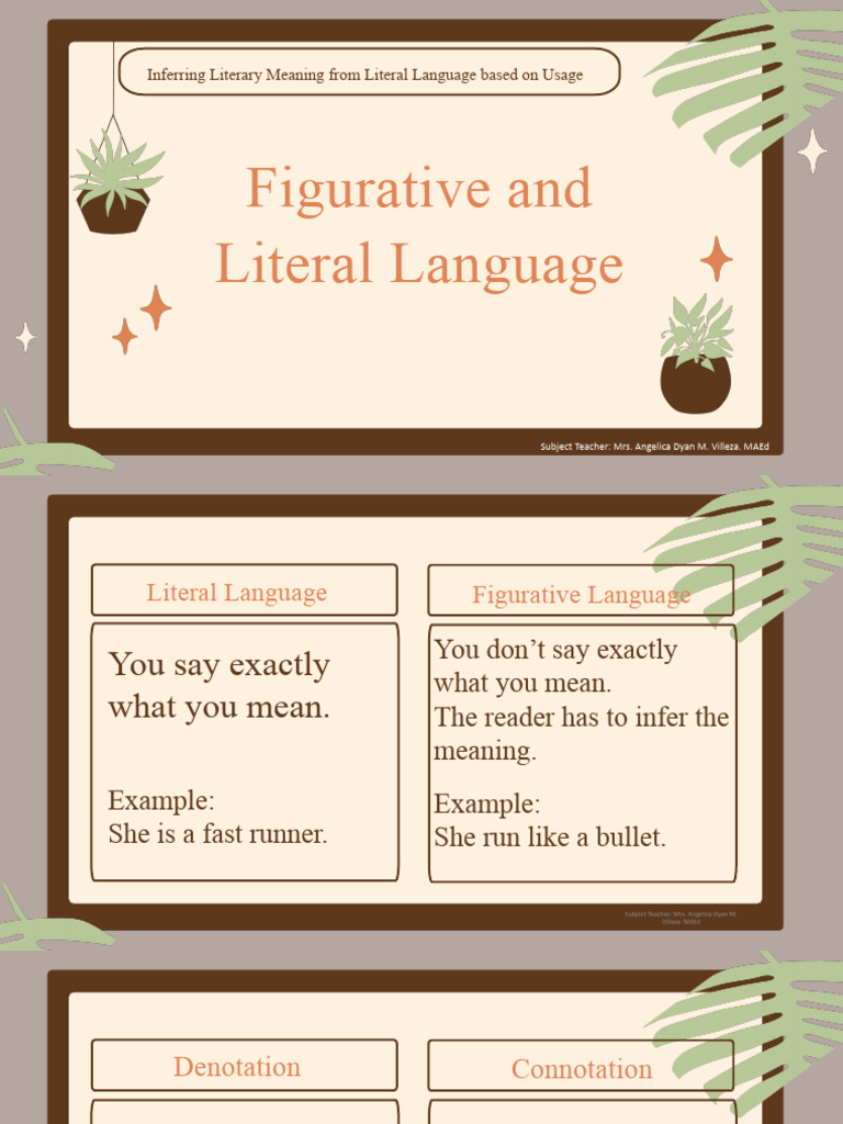 Inferring Literary Meaning From Literal Language Based On Usage | PDF | Semantics | Human ...