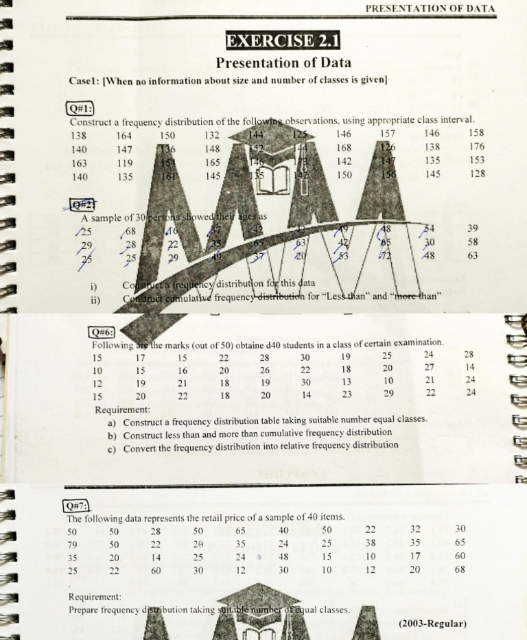 Presentation of Data (Questions) | PDF