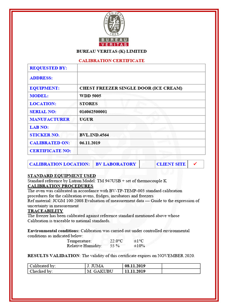 chest freezer SD2 | PDF | Calibration | Science