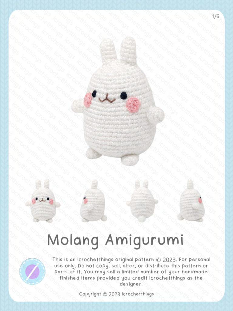 Molang Amigurumi by Icrochetthings | PDF | Crochet | Decorative Arts
