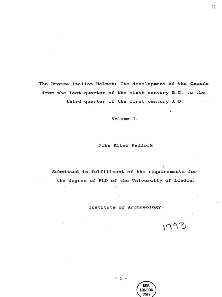 The Bronze Italian Helmet | PDF | Headgear