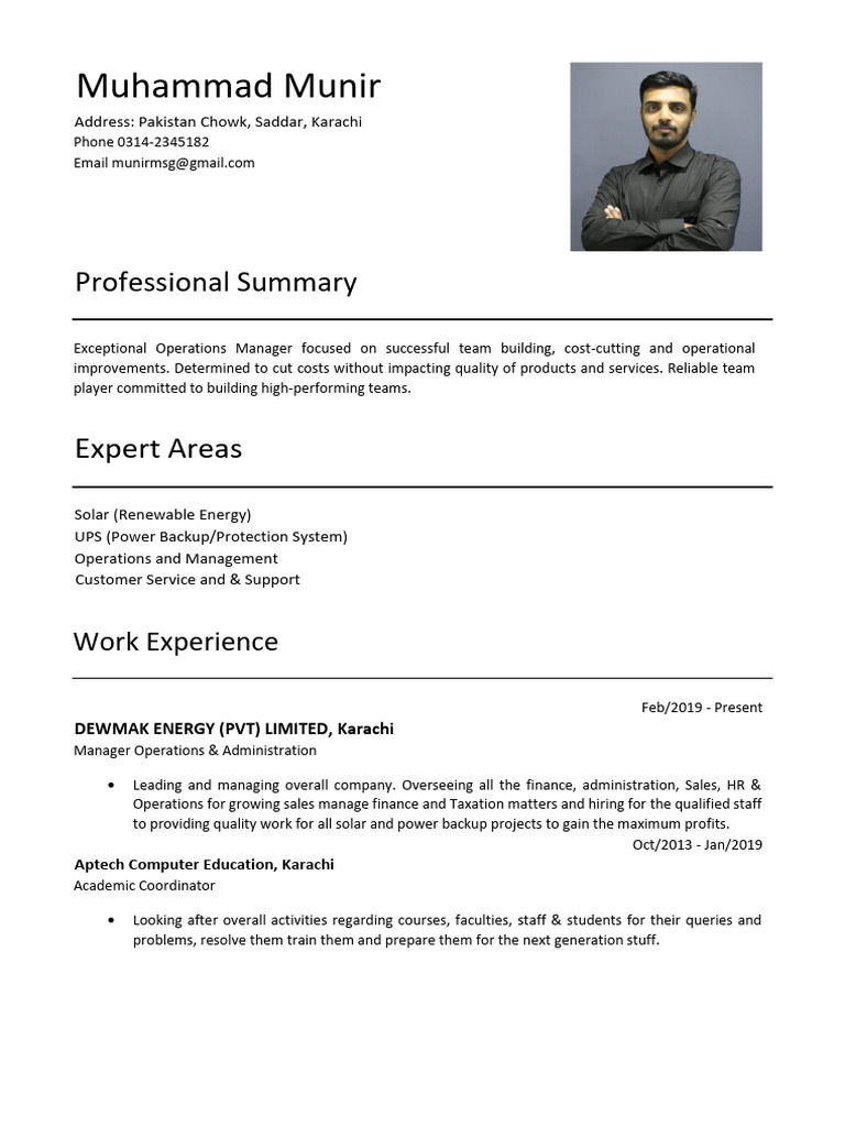Operations Manager at Dewmak Energy | PDF