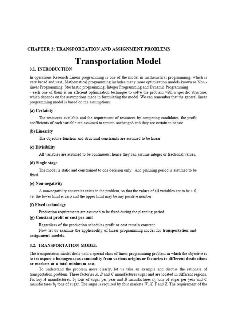 Transportation Model | PDF | Linear Programming | Mathematical Optimization
