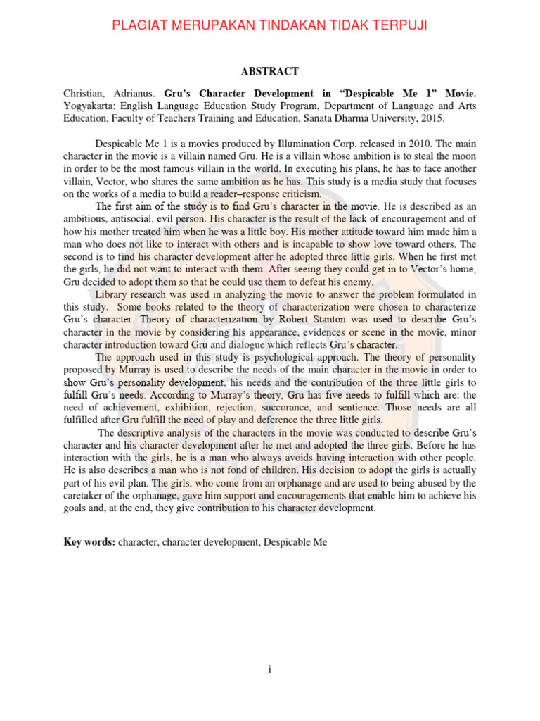 Gru Character Development | PDF | Id | Psychoanalysis