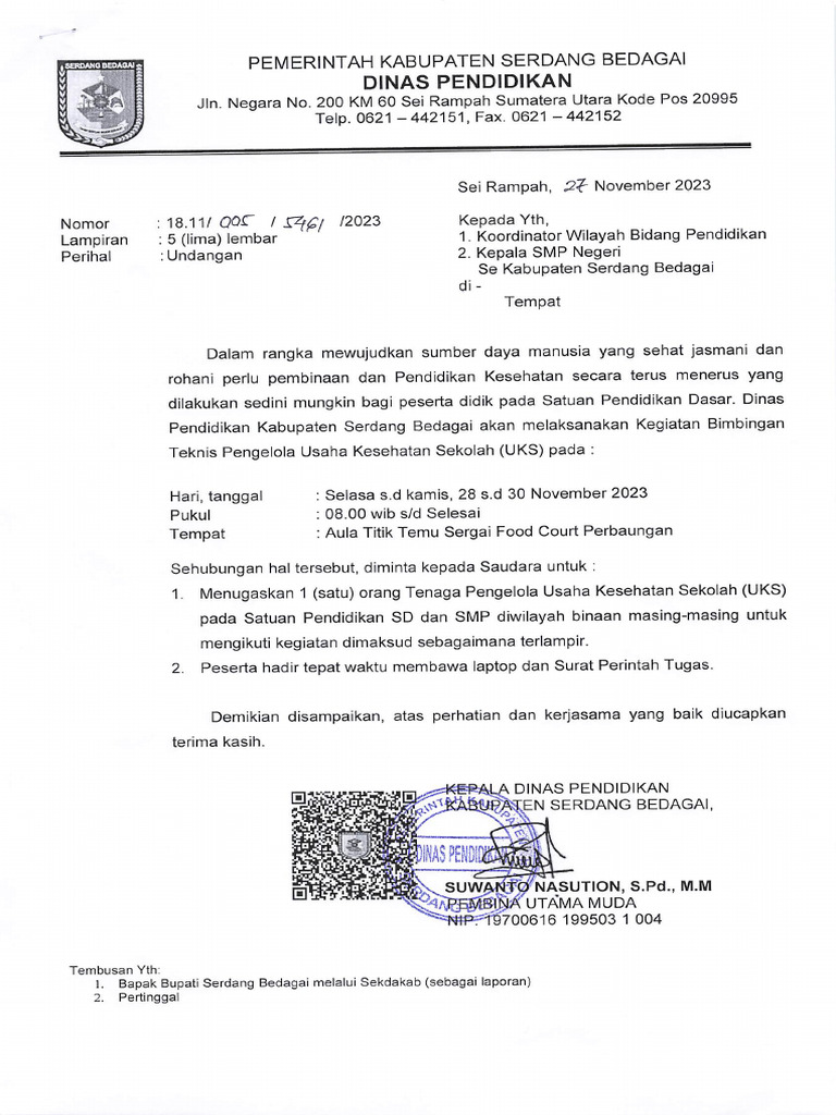 Undangan Peserta Uks Pdf