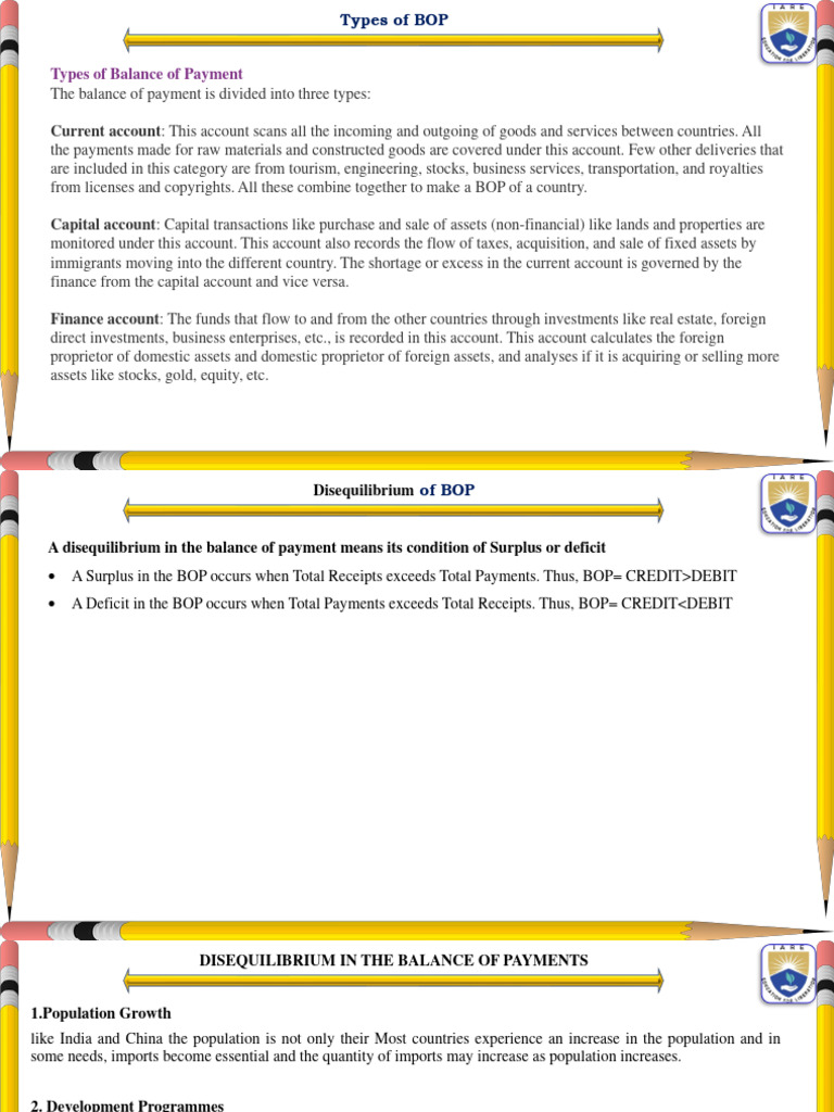 Types of Bop, Disequilibrium in Bop, Measures of Disequilibrium Bop ...