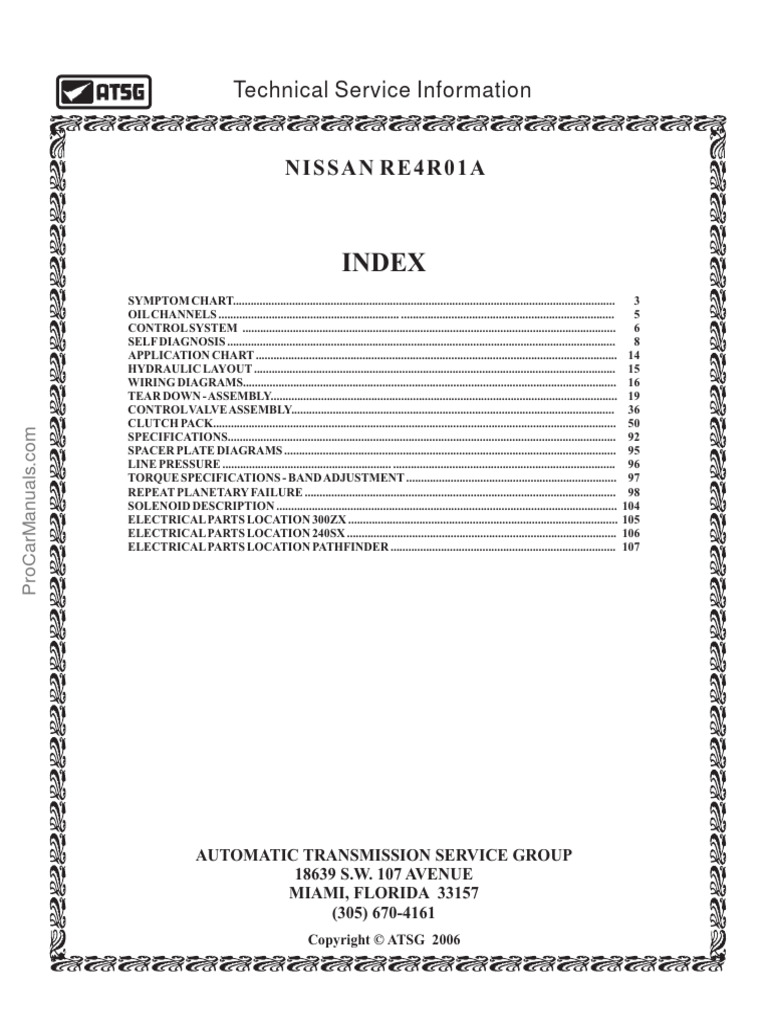Nissan Re4r01a Atsg Automatic Transmission Service Group | PDF ... Nissan Re4r01a Atsg Automatic Transmission Service Group | PDF ...