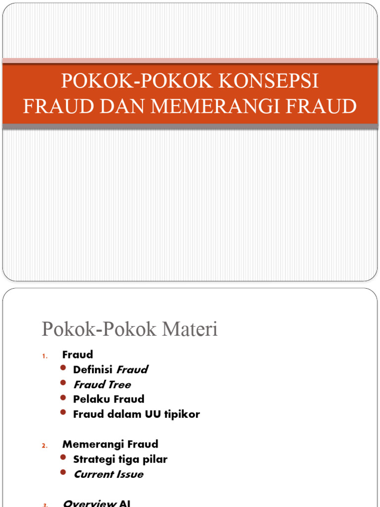 1 Pokok-Pokok Konsepsi Fraud Dan Memerangi Fraud | PDF | Ilmu Sosial