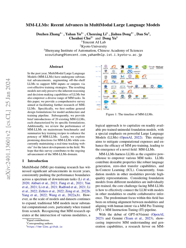 MM-LLMs Recent Advances in MultiModal Large Language Models | PDF ...