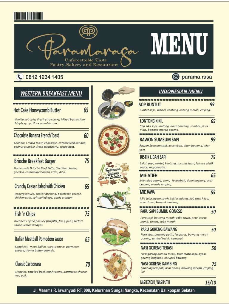Menu Parama Rasa | PDF