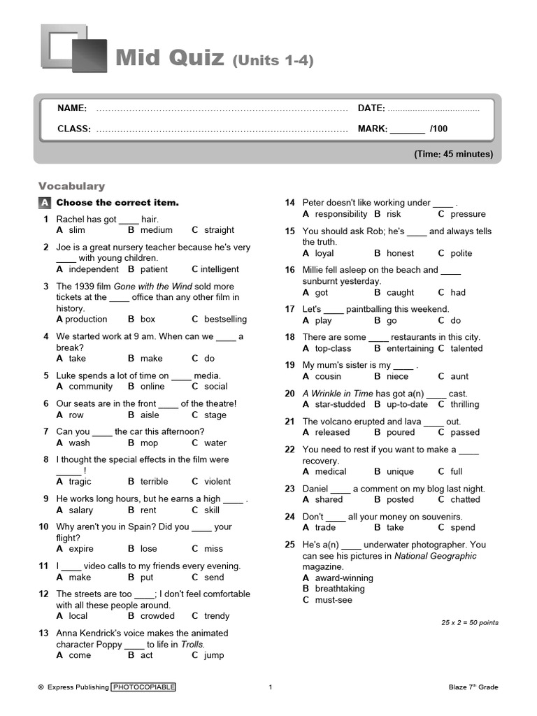 09 BLAZE 7gr Mid Quiz | PDF