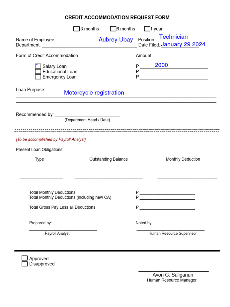 Revised Company Loan Form | Download Free PDF | Loans | Payroll