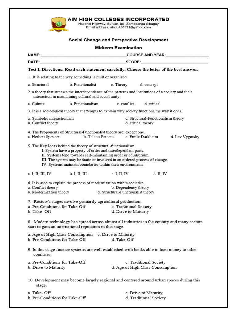 MODULE Social Change and Development Perspective 1 | PDF | Behavioural ...