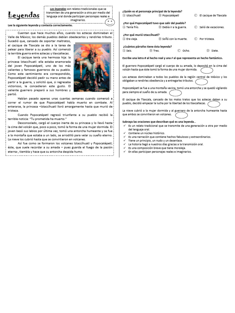 Leyendas: Las Leyendas Son Relatos Tradicionales Que Se | PDF