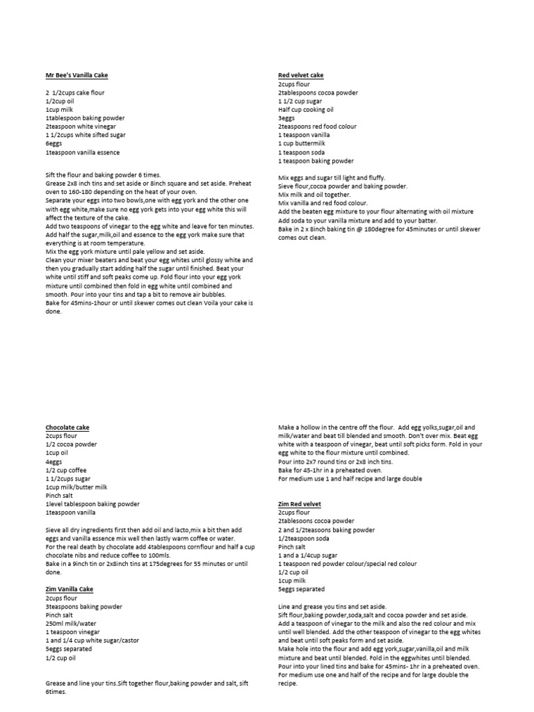 English Grammar Notes 1 | PDF | Cakes | Baking Powder