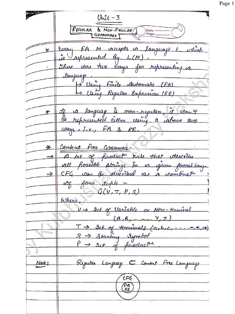 Non-Regular Grammars Guide | PDF