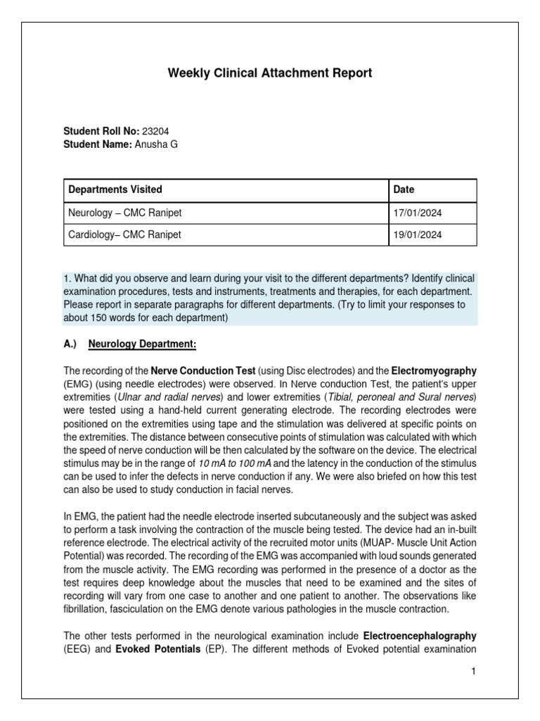 Neurology Cardiology Report Anusha | PDF | Myocardial Infarction ...